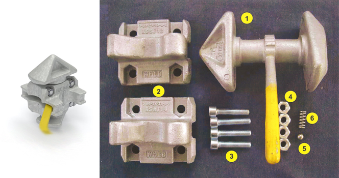 Different Twistlocks on containers