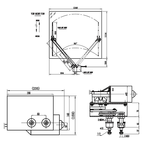 Curved Windshield Wiper with Water Spray