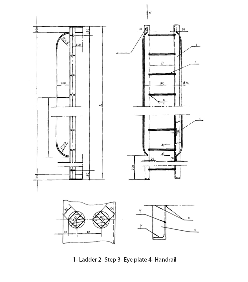 A Type Oil tank Vertical Ladder