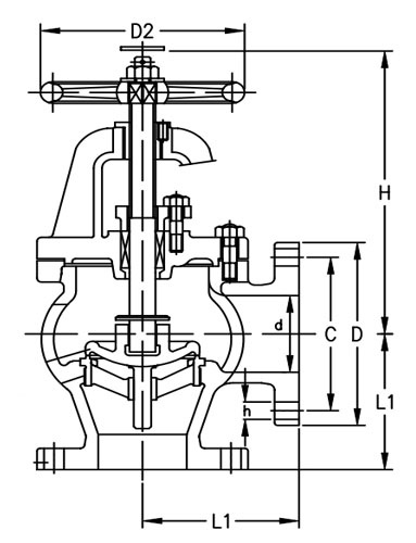 Cast Iron Marine Angle SDNR Valve