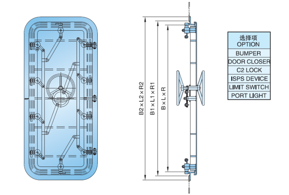 Marine Quick Acting Pressure-Resistant Steel Watertight Door