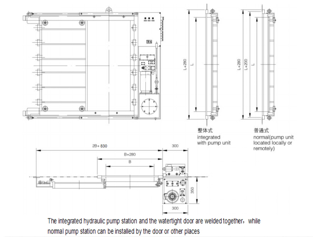 Marine Hydraulic Fireproof Watertight Sliding Door