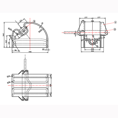 CB 286-84 Cast Steel Bar Type Chain Stopper