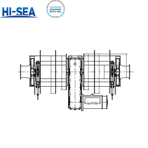 125kN Marine Electric Double Drum Double Warping Head Mooring Winch