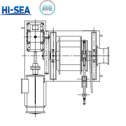 30kN Marine Electric Mooring Winch With Single Drum Single Warping Head