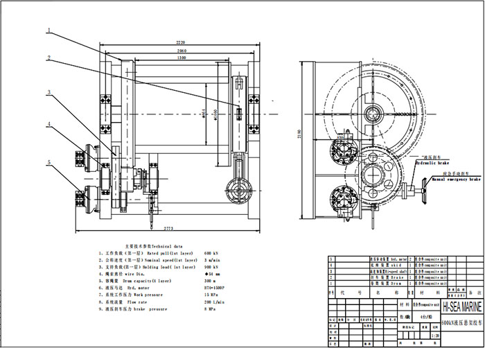 600kN Marine Suspension Winch