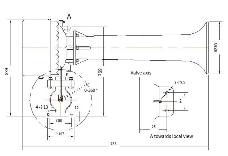 Marine Compressed Air Whistle