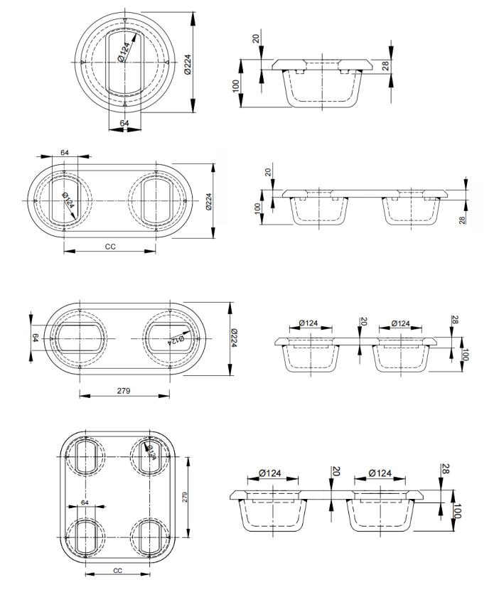 Marine Flush ISO Socket