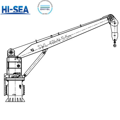 40kN×5.5m Marine Hydraulic Slewing Crane With Luffing Cylinder