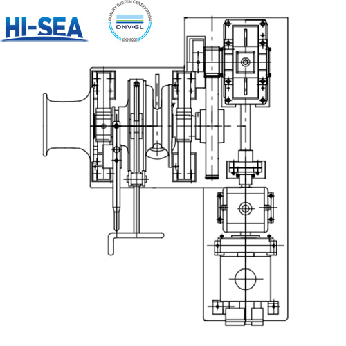 32mm Marine Diesel Single Gypsy Anchor Windlass With Single Warping Head
