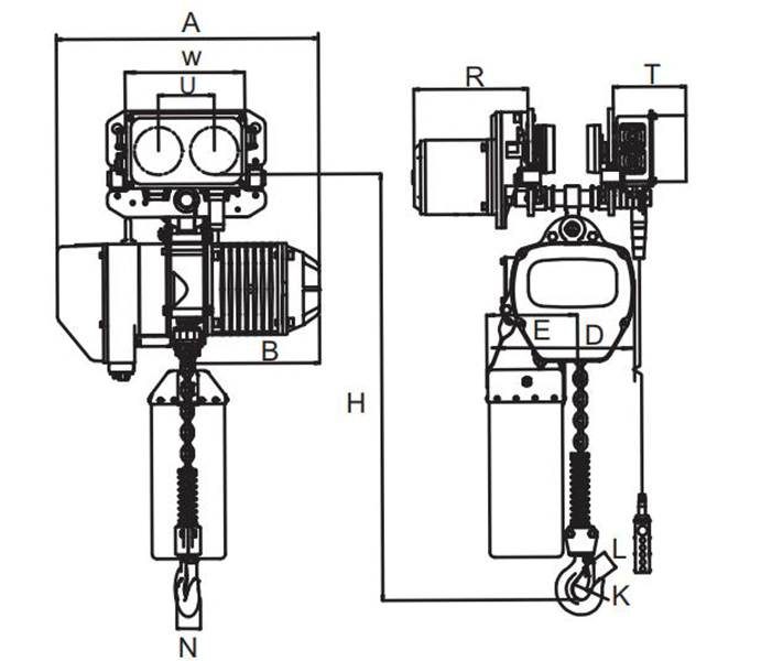 HHB Electric Chain Hoist with Motor Trolley