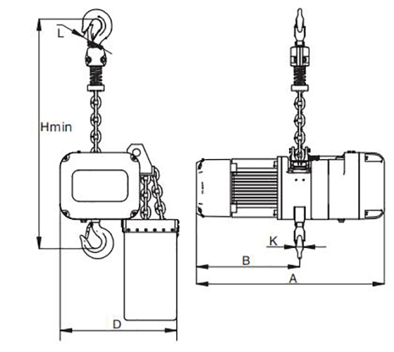Inverted Hanging Electric Chain Hoist
