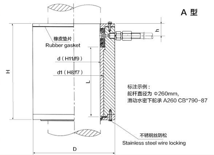 Type A Gliding Watertight Lower Rudder Carrier