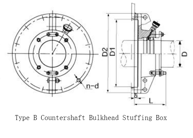 Marine Type B Counter Shaft Bulkhead Stuffing Box