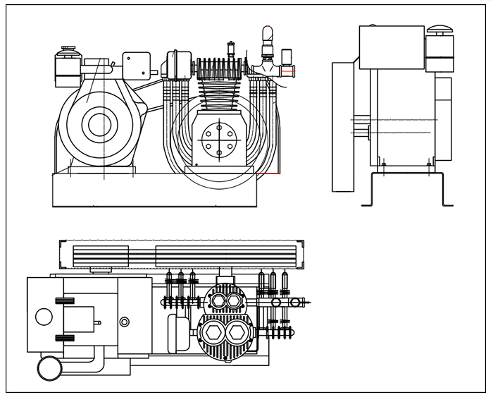CZF-20.4/3-C Marine Medium Pressure Diesel Engine Air Compressor