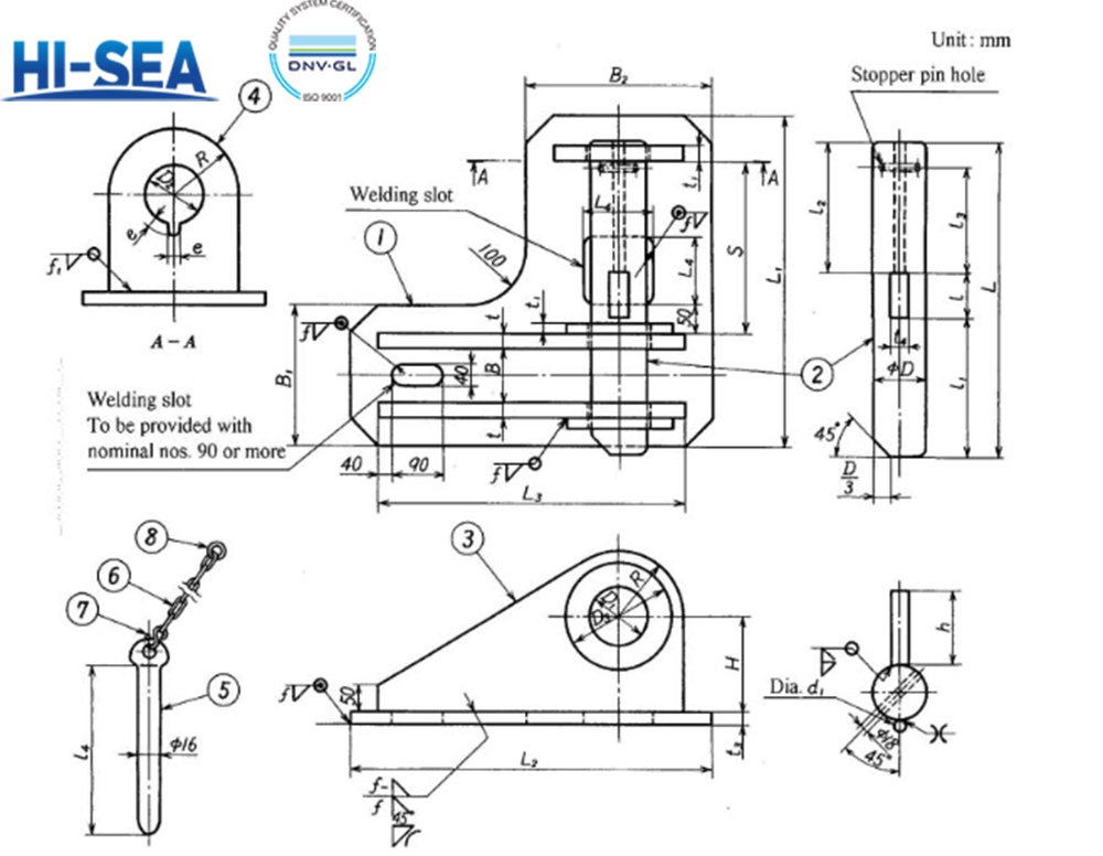 SMIT Bracket For Dia. 66~68mm Anchor Chain