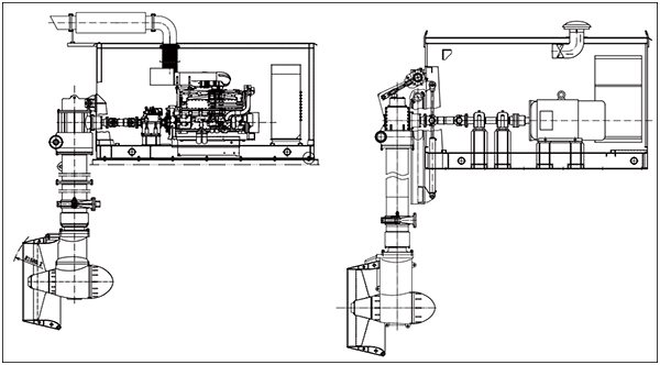Marine Deck Mounted Contra-rotating Propeller Azimuth Thruster