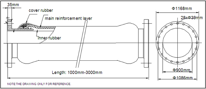 DN900 Dredging Discharge Rubber Hose