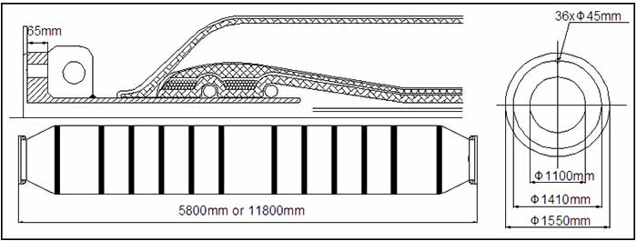 DN1100 Dredging Self Floating Rubber Hose