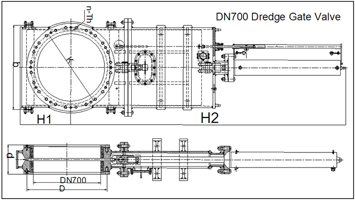 DN700 Dredging Gate Valve