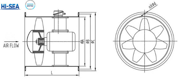 Marine Axial Flow Ventilation Fan