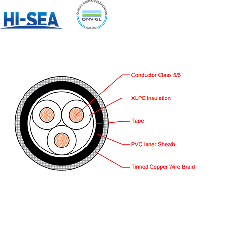 CJVR80/SA XLPE Insulation Flame Retardant Armor Type Marine Power ...