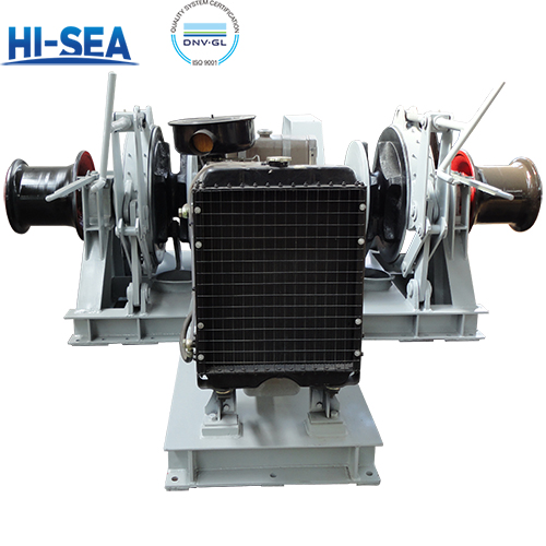 Diesel Engine Driven Marine Double Gypsy Anchor Windlass