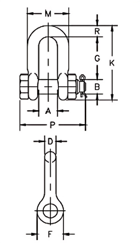 G-2150 Chain Shackle With Safety Bolt Pin